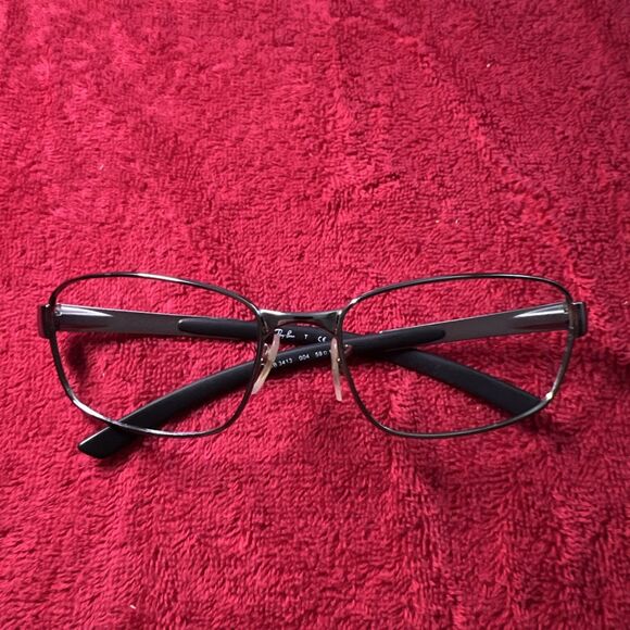 Ray-Ban | Accessories | Rayban Rb343 04 Polished Gunmetal Rectangular ...